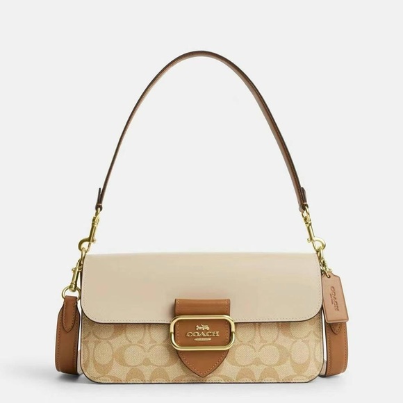 Bags | Nwt Coach Morgan Shoulder Bag In Blocked Signature Canvas Cr332 ...